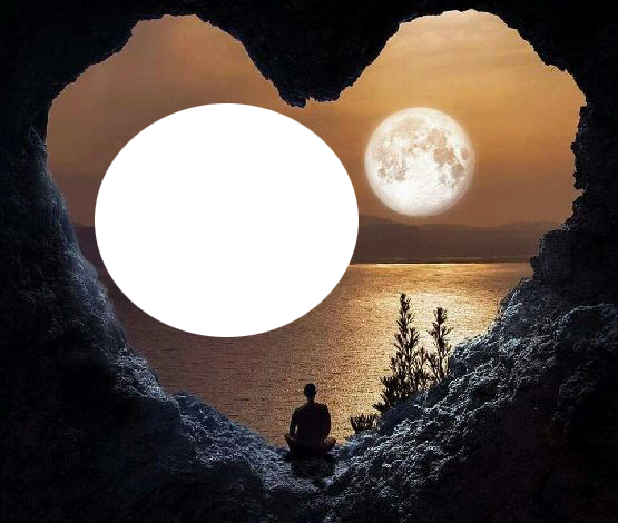 Marco de corazón y luna | Marcos para fotos